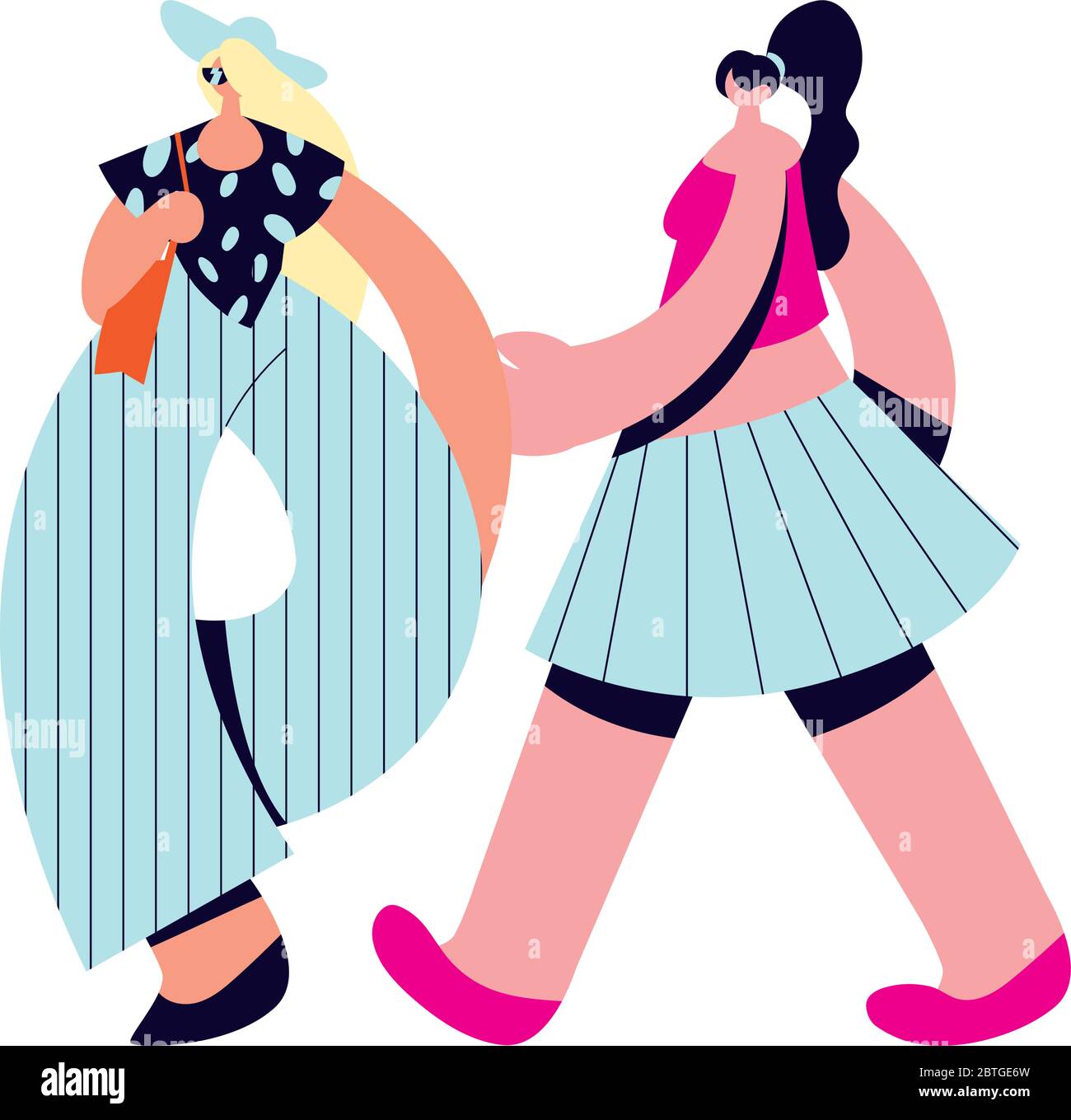 Urban women cartoons with casual cloth design, girl female person ...