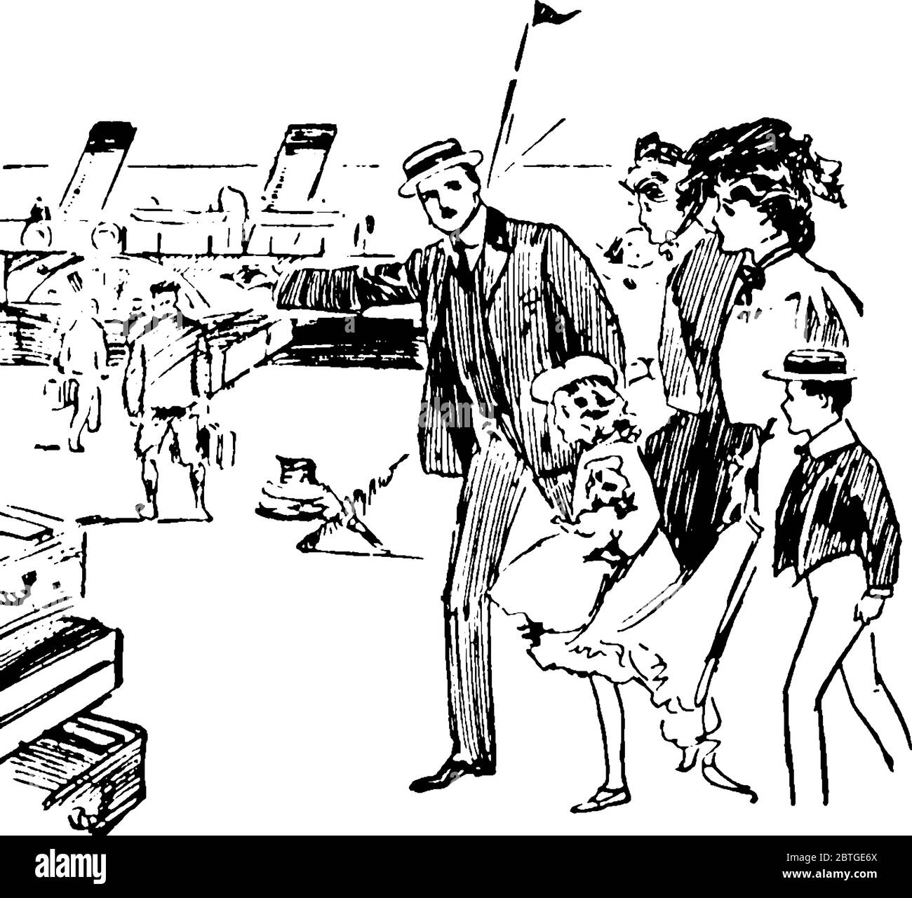 Boat at a port Stock Vector Images - Alamy