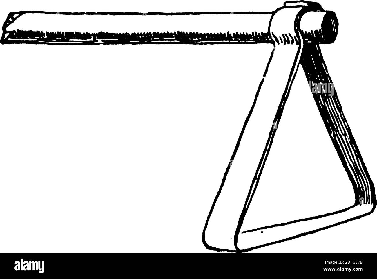 A Home-made hand-weeder, vintage line drawing or engraving illustration ...