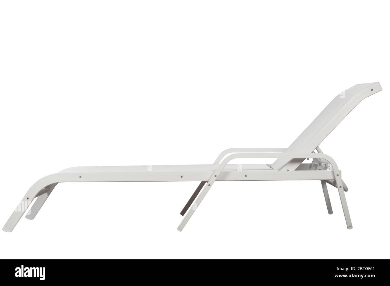 metal sunbed isolated on white background Stock Photo - Alamy
