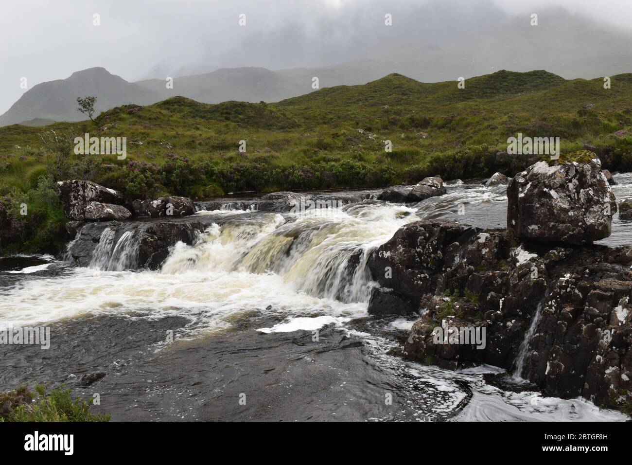 The Allt Dearg Mor River running through Sligachan on the island of ...