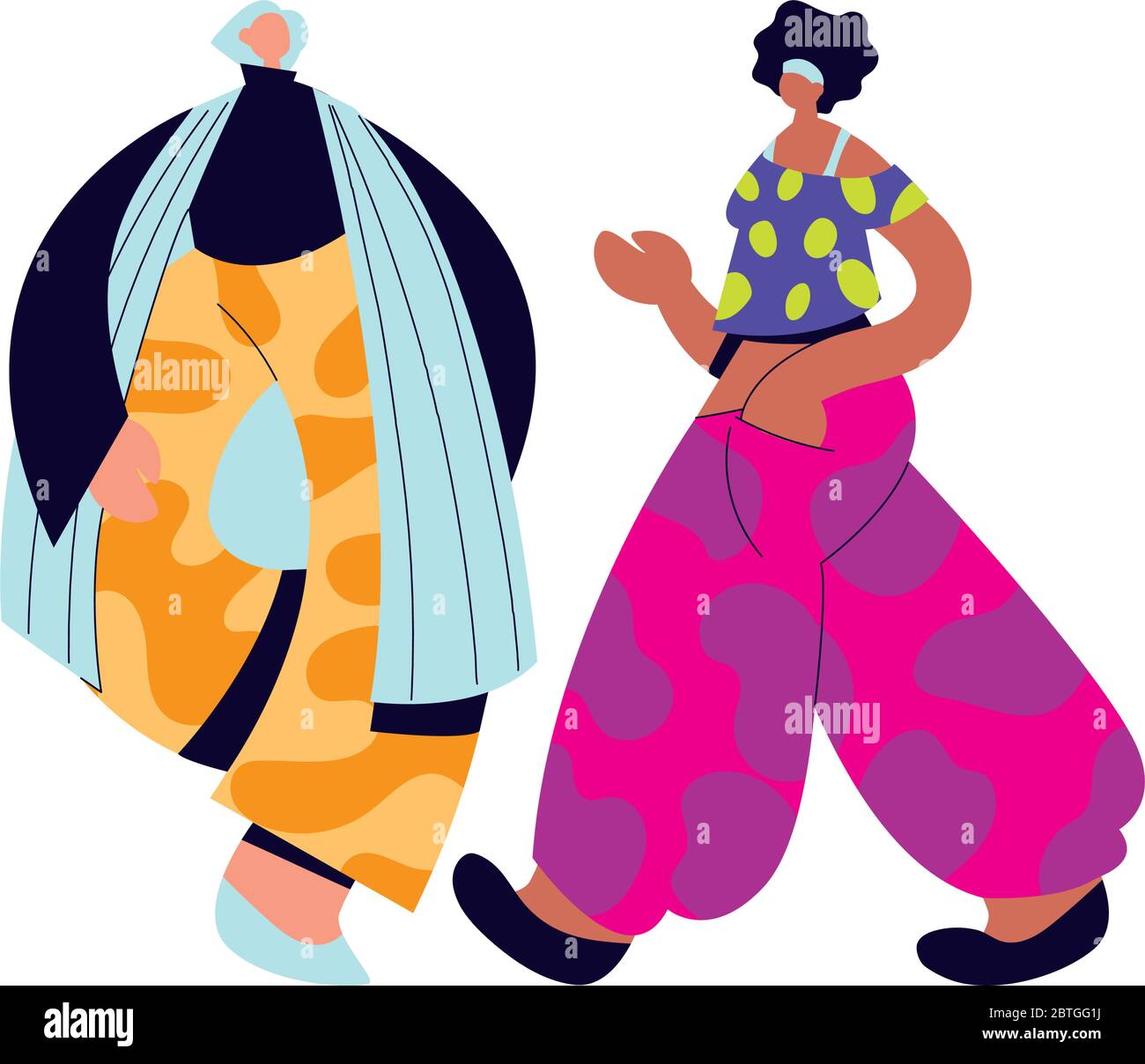 Urban women cartoons with casual cloth design, girl female person ...