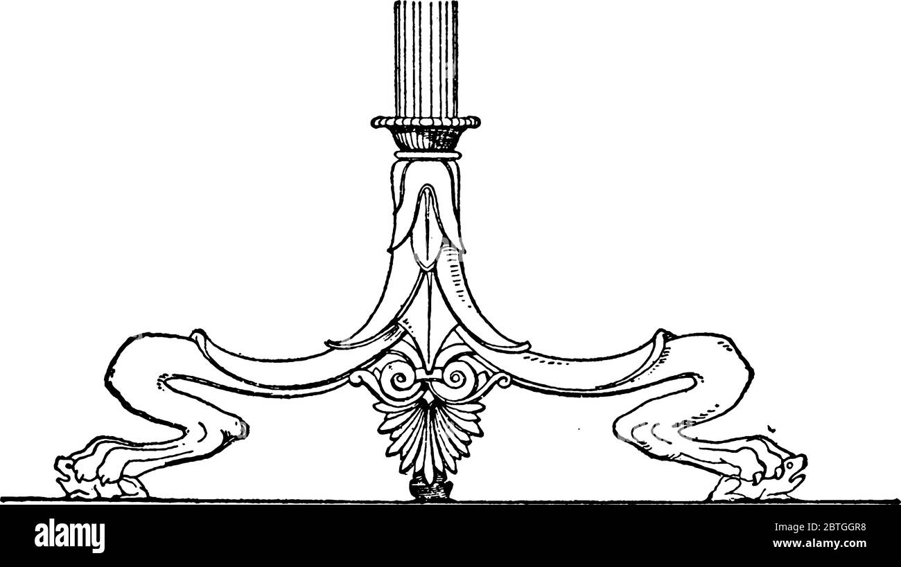 Made out of bronze, is divided into three legs, that that are stretched ...