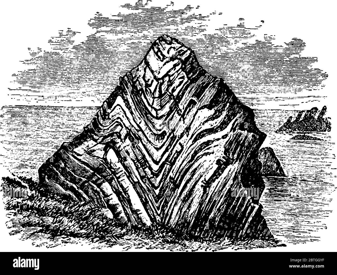 Synclinal fold, it is a concave geological fold, with layers that dip ...