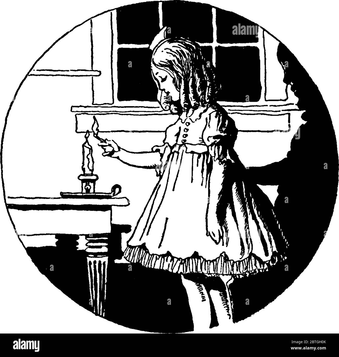 Candle vintage engraving hi-res stock photography and images - Alamy