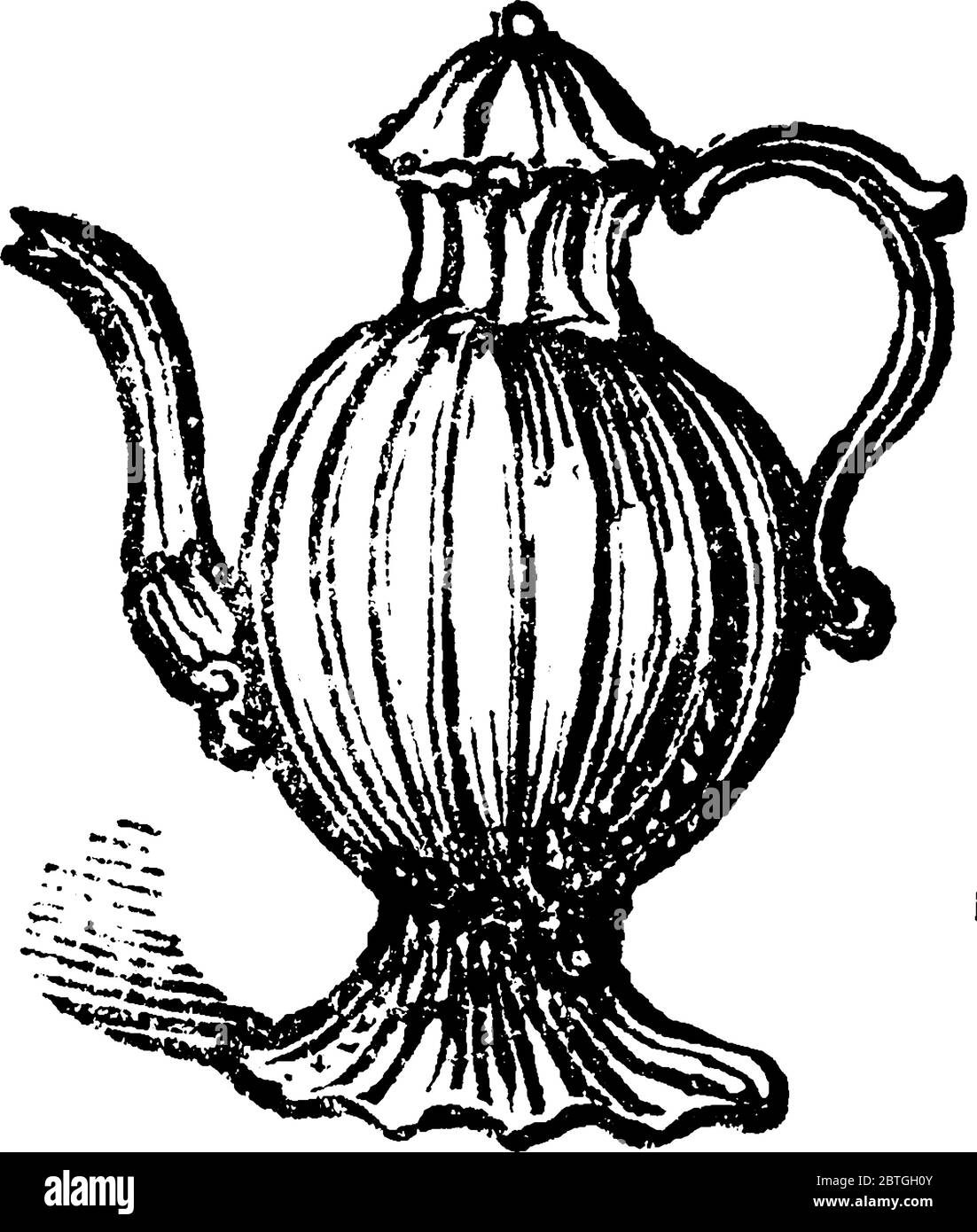 Teapot is a container for making and serving tea., vintage line drawing ...