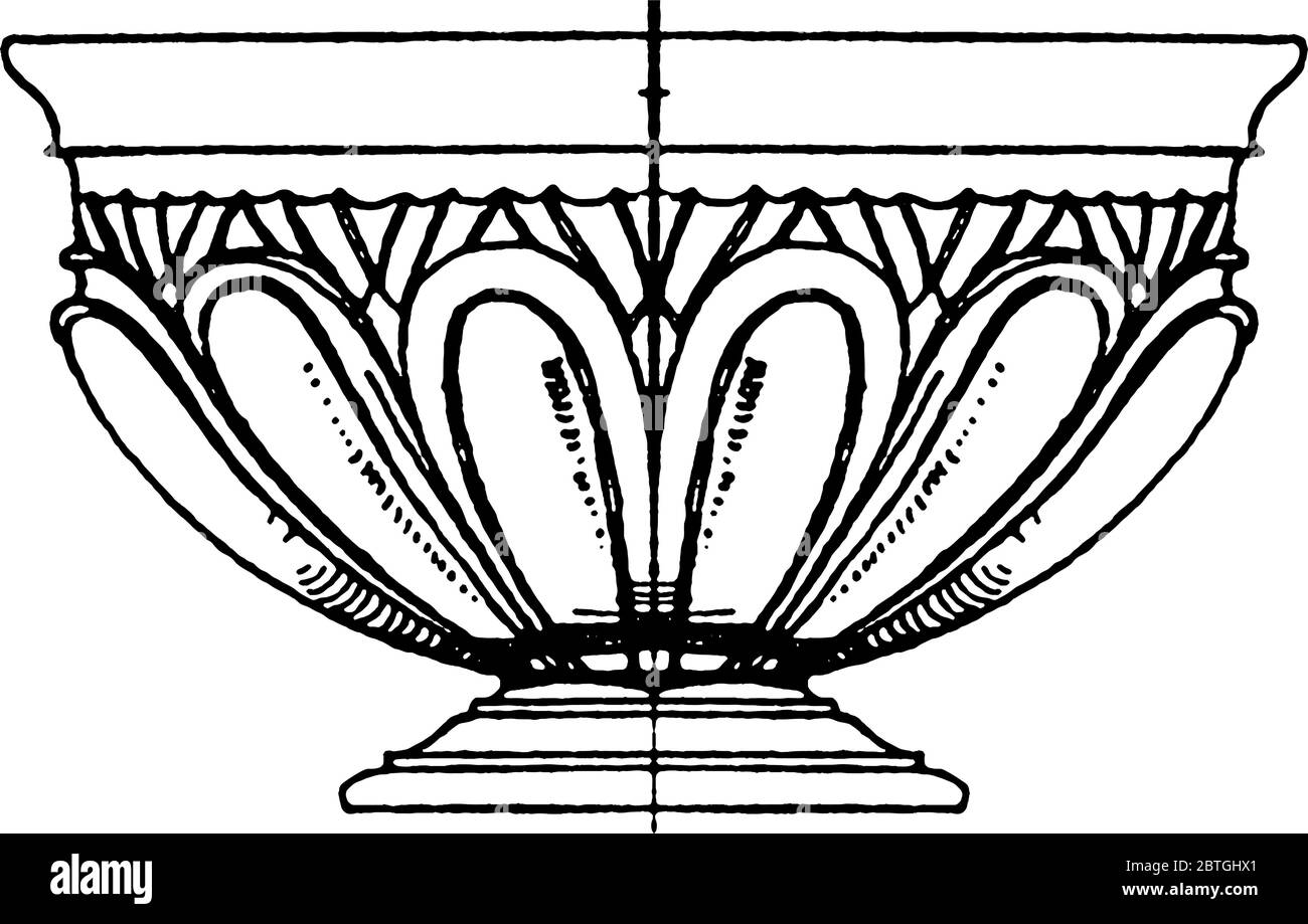 A small dish with a low foot that is round and deep, vintage line ...