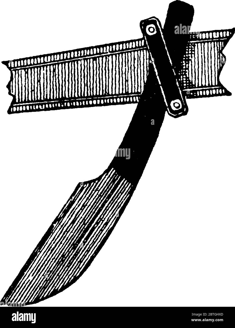 A Knife with normal blade, vintage line drawing or engraving ...