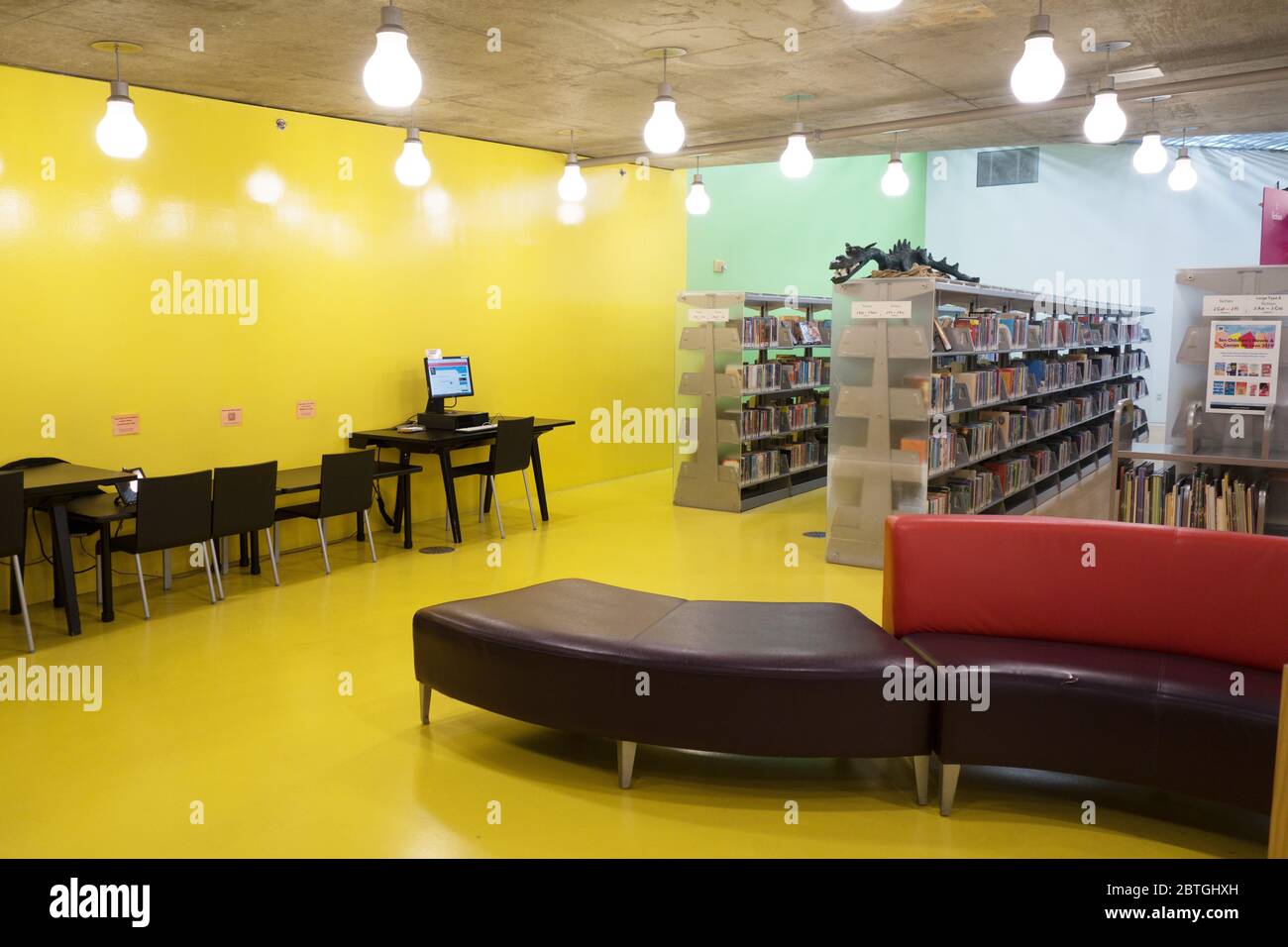 A colorful section of the Children's Library at The Seattle Public ...