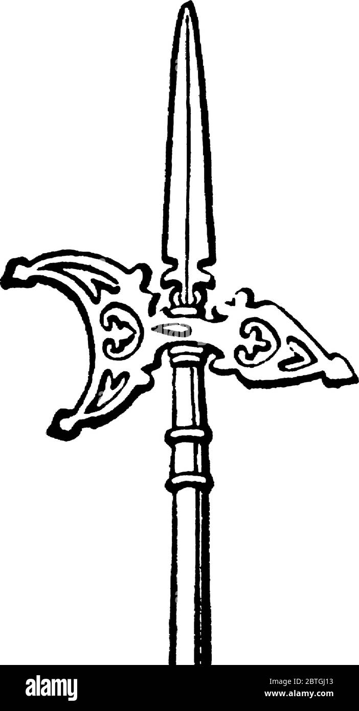 A type of blade, Halberd, from the time of William III, vintage line ...