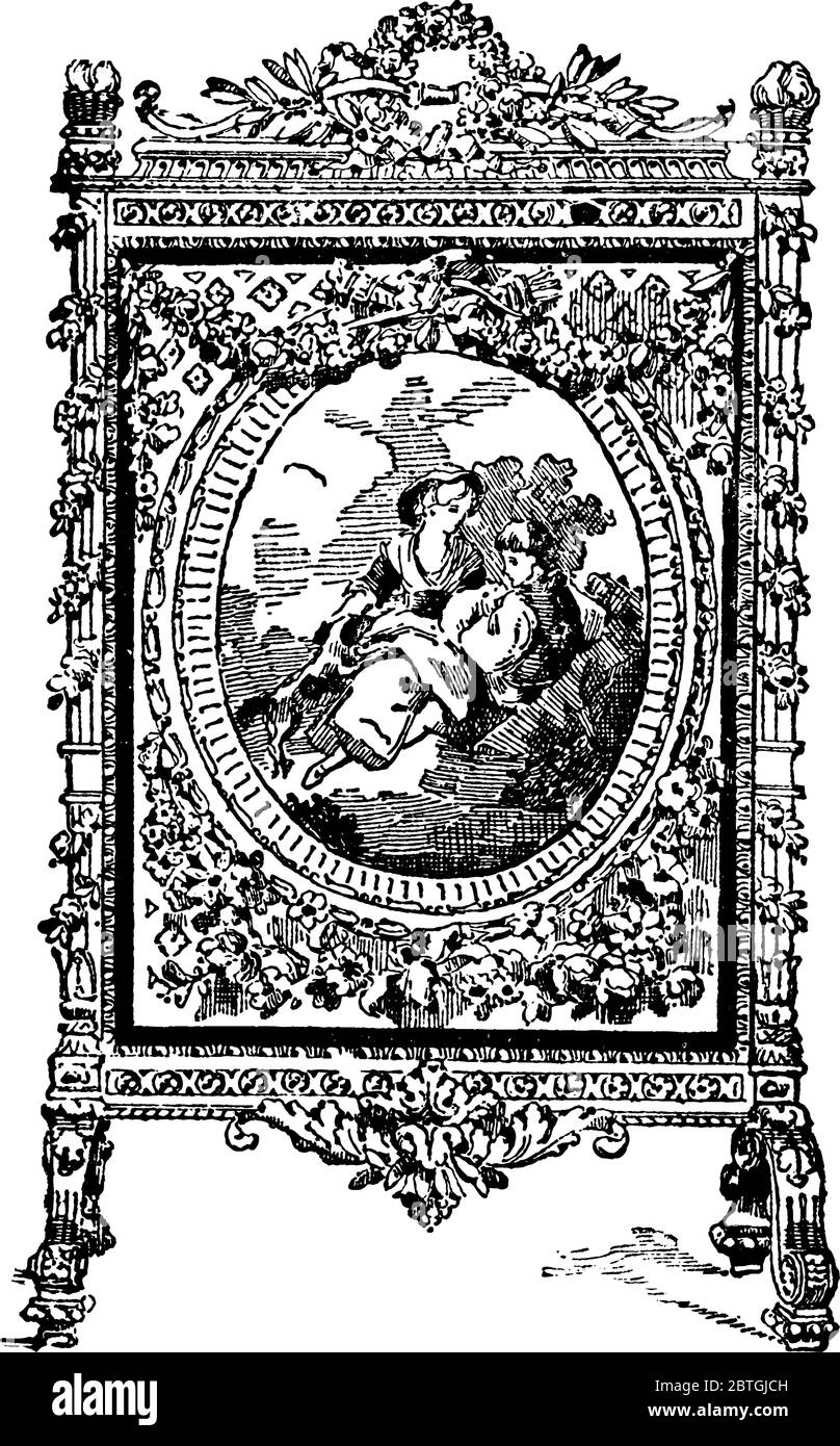 Fire screen decorated Stock Vector Images - Alamy