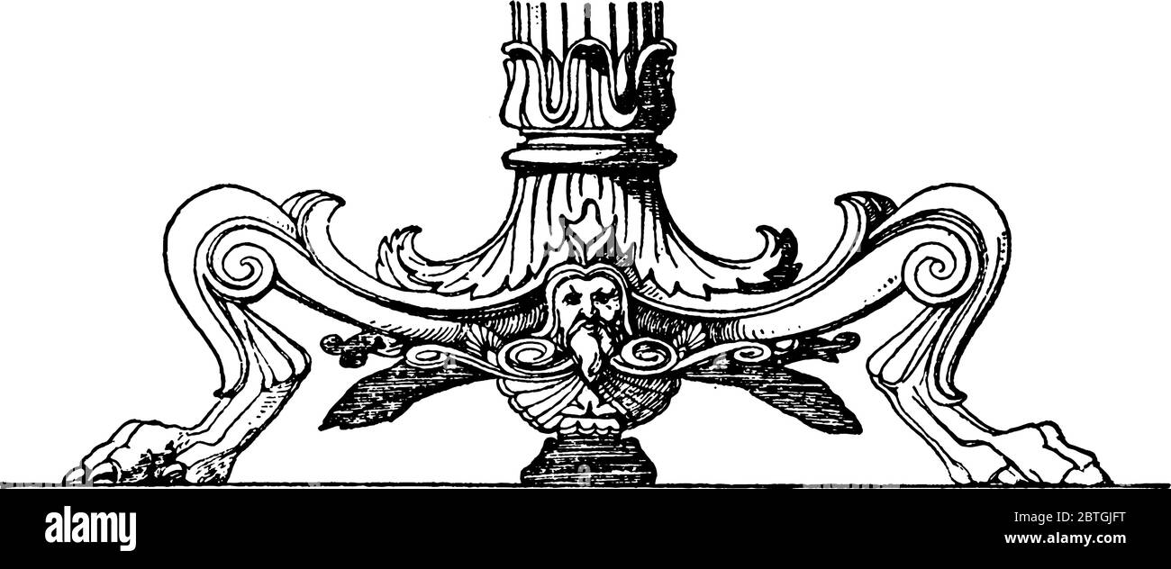 Made out of bronze, is divided into three legs, that that are stretched ...