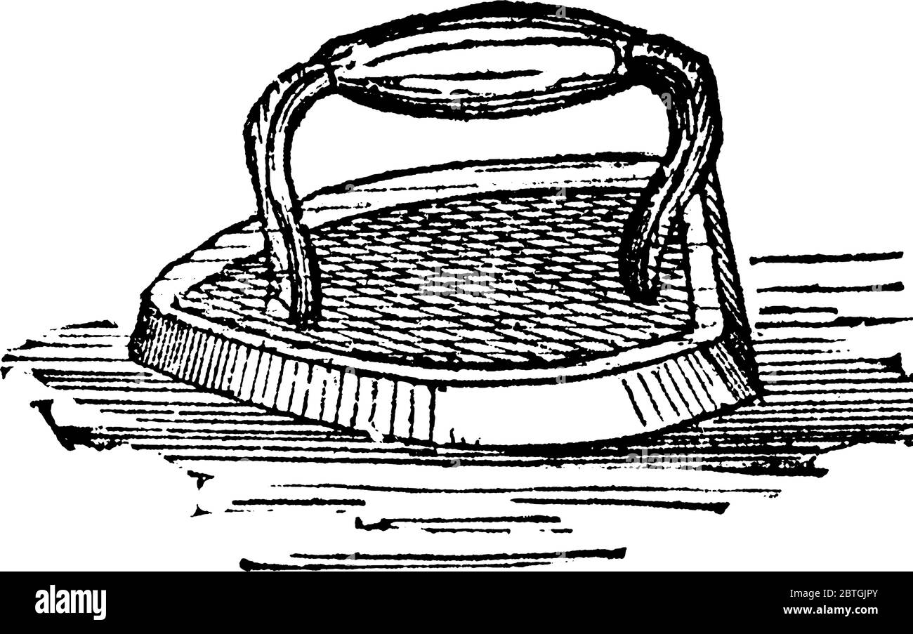 A Iron Box to smooth cloths, vintage line drawing or engraving ...