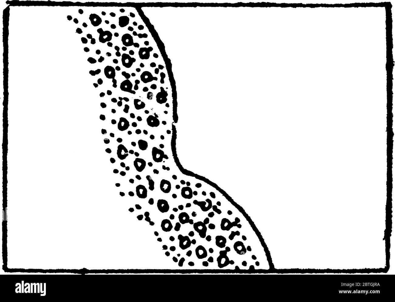 The typical representation of shores and low-water lines with gravel ...