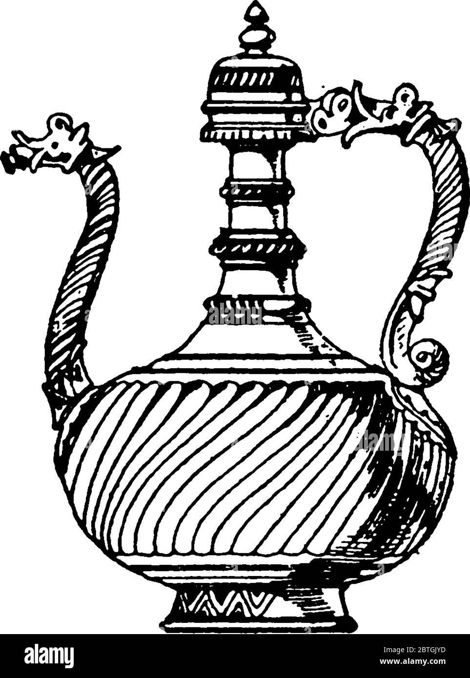 This one handled Arabian Pipe-spout Pot pourer is a middle age design ...