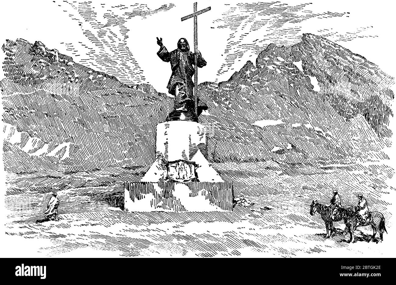 Statue of Christ between the borders of Argentina and Chile, monument ...