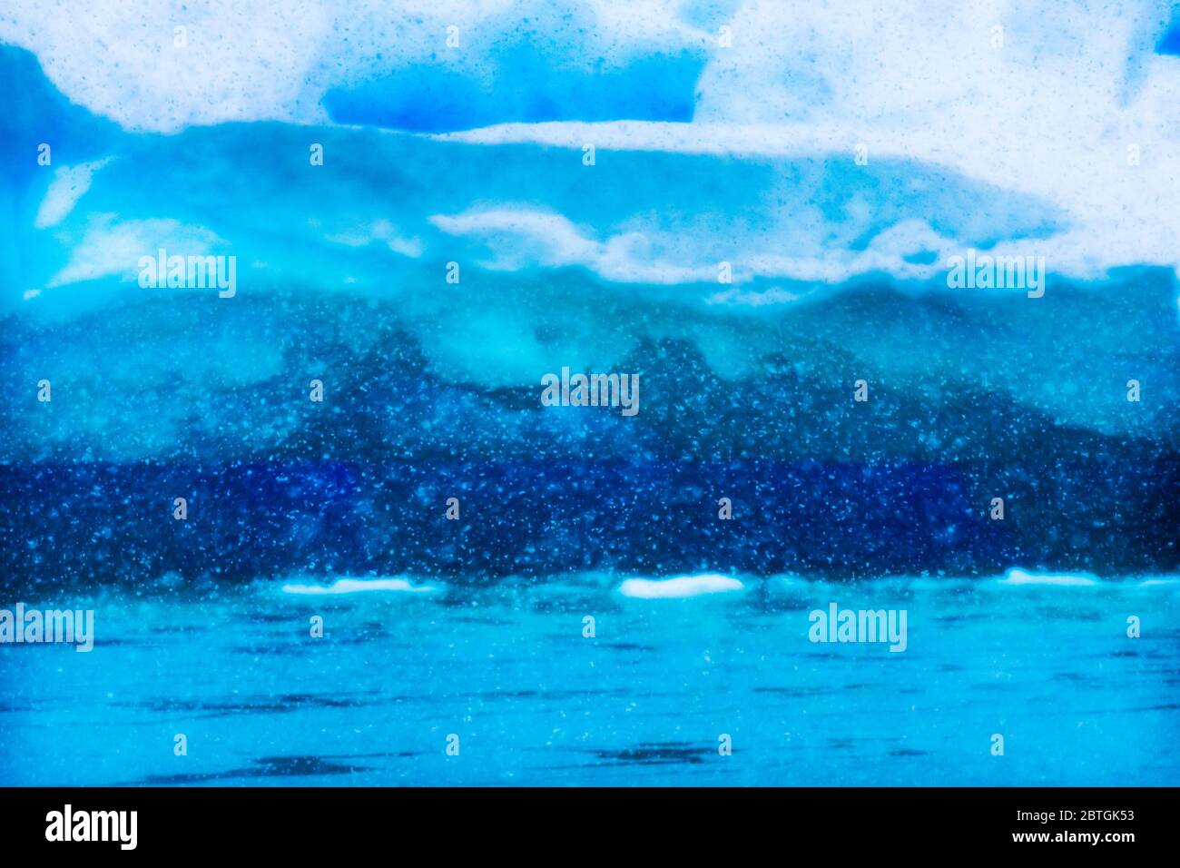 Snowing Floating Blue Iceberg Reflection Paradise Bay Skintorp Cove ...