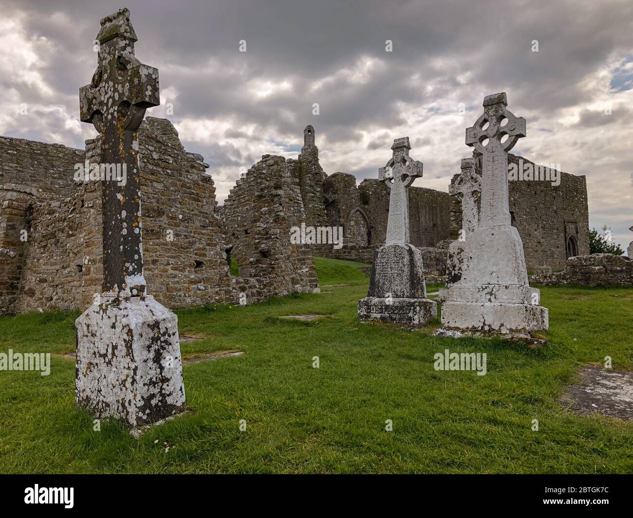 Historic Irish monastic cemetery in County Offaly, Ireland Stock Photo ...