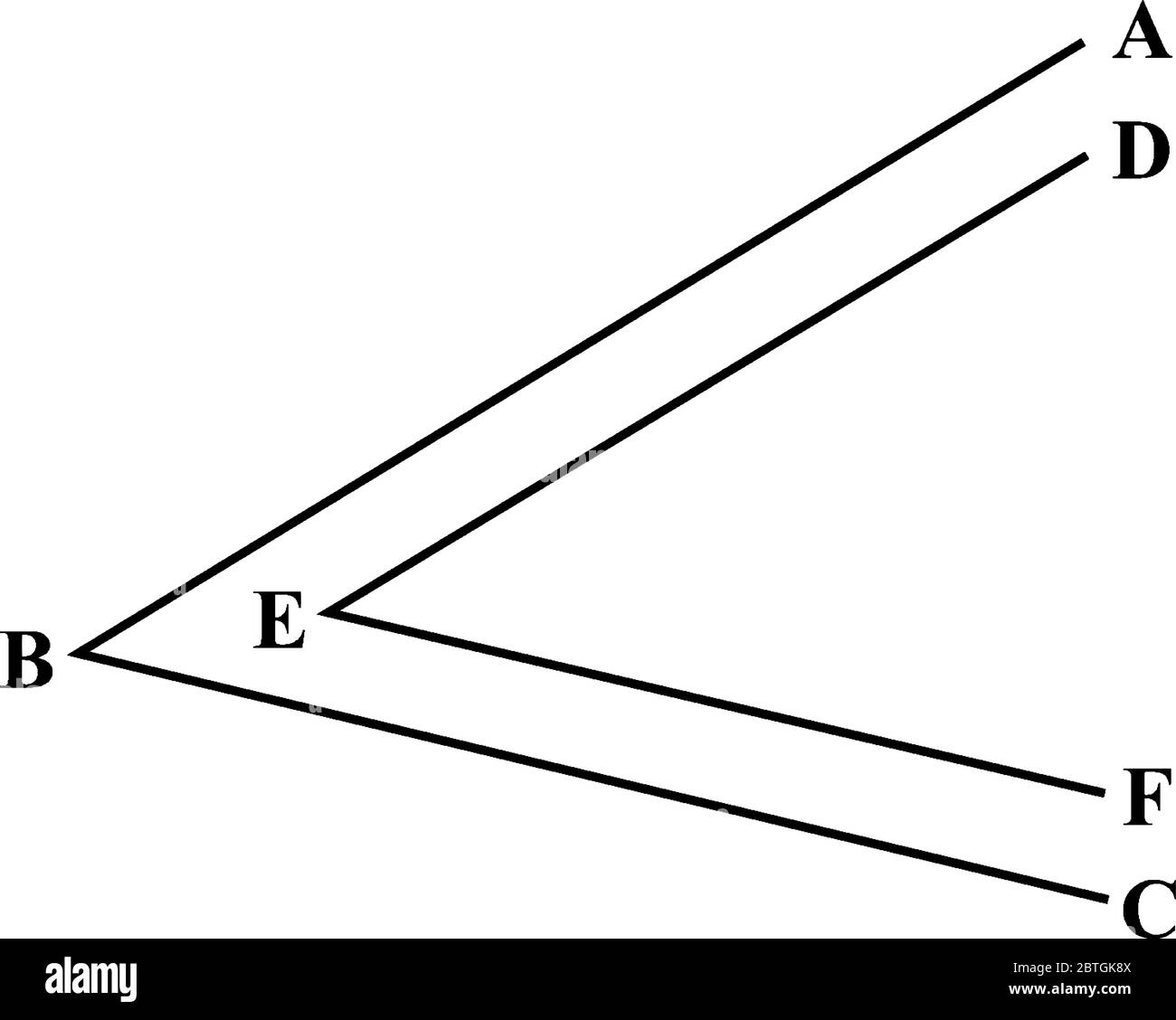 A diagram in which two angles are shown which is parallel to each other ...