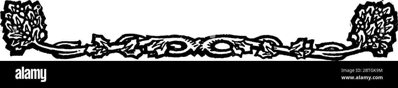 figure shows the graphic art design of vine divider, vintage line ...