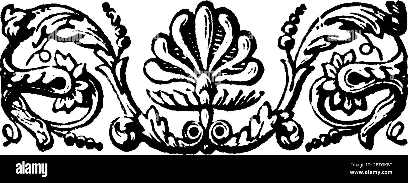 A doodad with repeated fancy designs, swirls and bold patterns, vintage ...