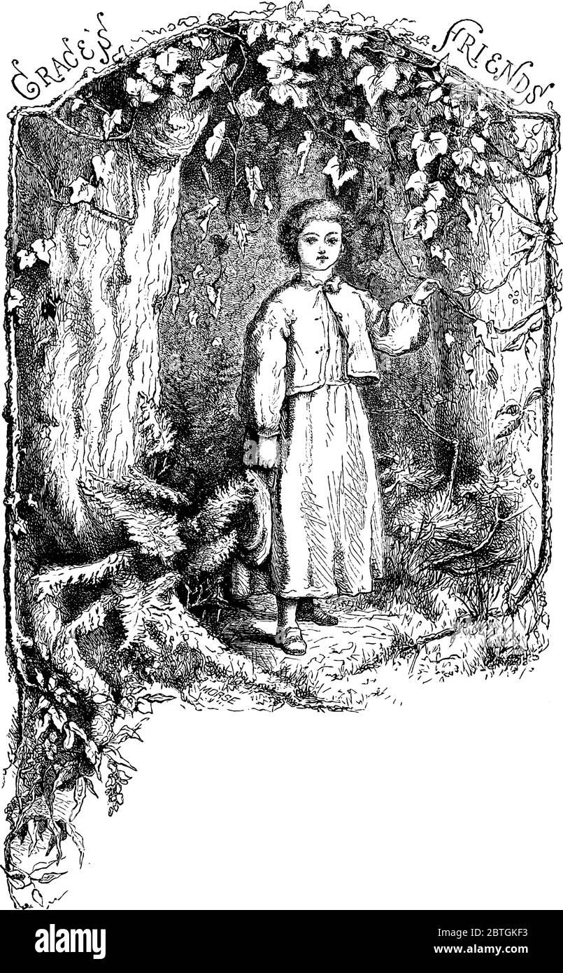 Picture of a Girl standing under the tree, in a decorated frame ...
