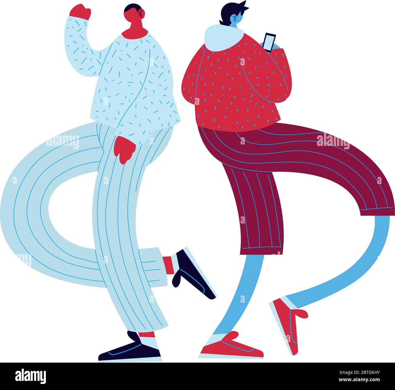 Men cartoons with smartphone chatting design, Message chat and ...