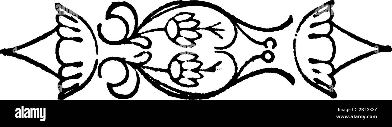 A doodad with repeated fancy designs, swirls and bold patterns, vintage ...