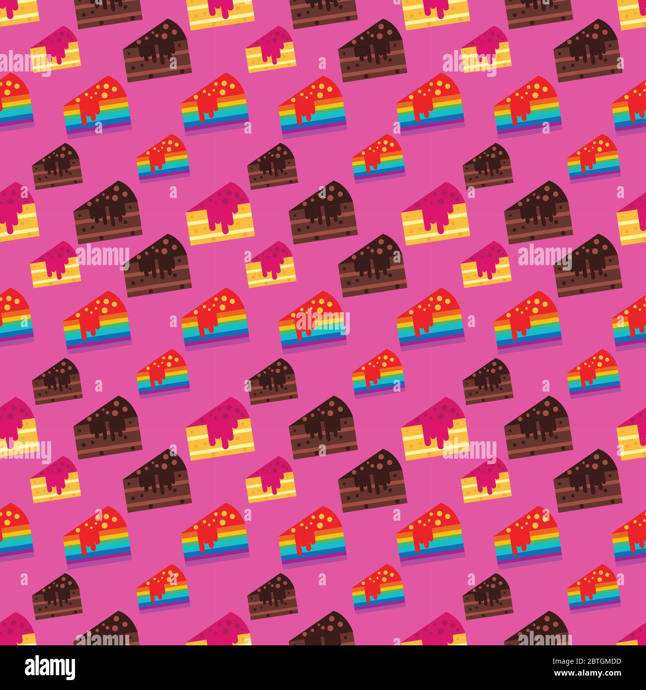 slice of cakes seamless pattern vector illustration background Stock ...