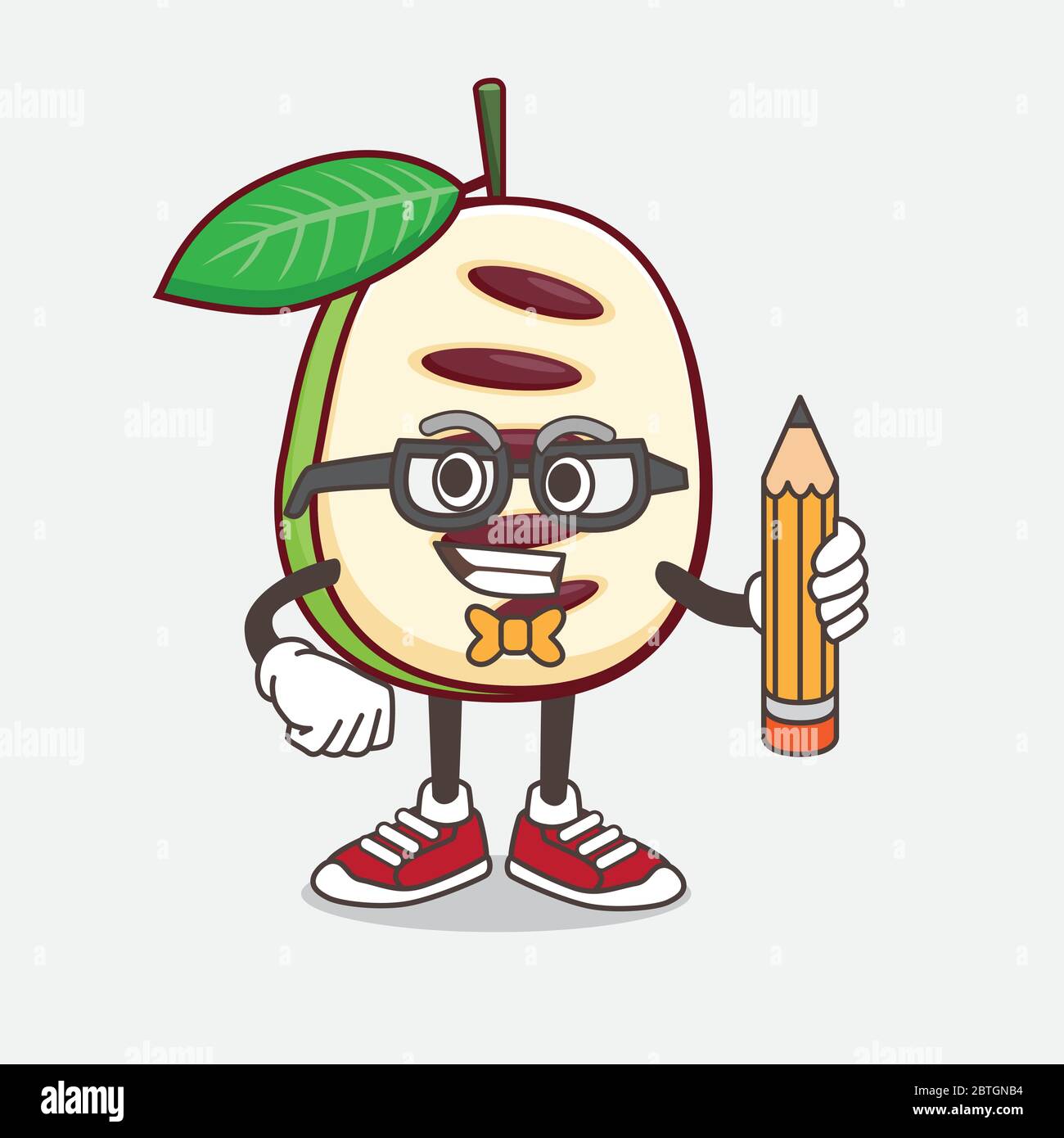 An illustration of Pawpaw Fruit cartoon mascot character holding pencil ...