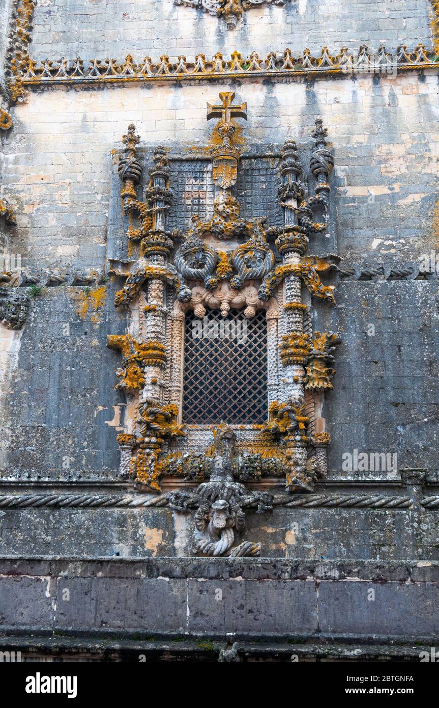 Chapter room window from the Convent of Christ, Tomar, Portugal Stock ...