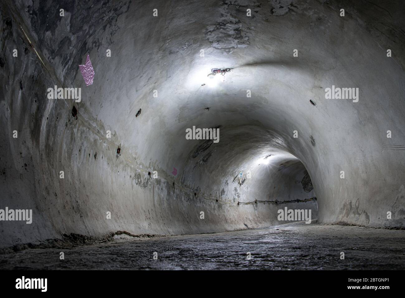 A concrete tunnel round shape inside Dragon's body as way to rooftop of ...