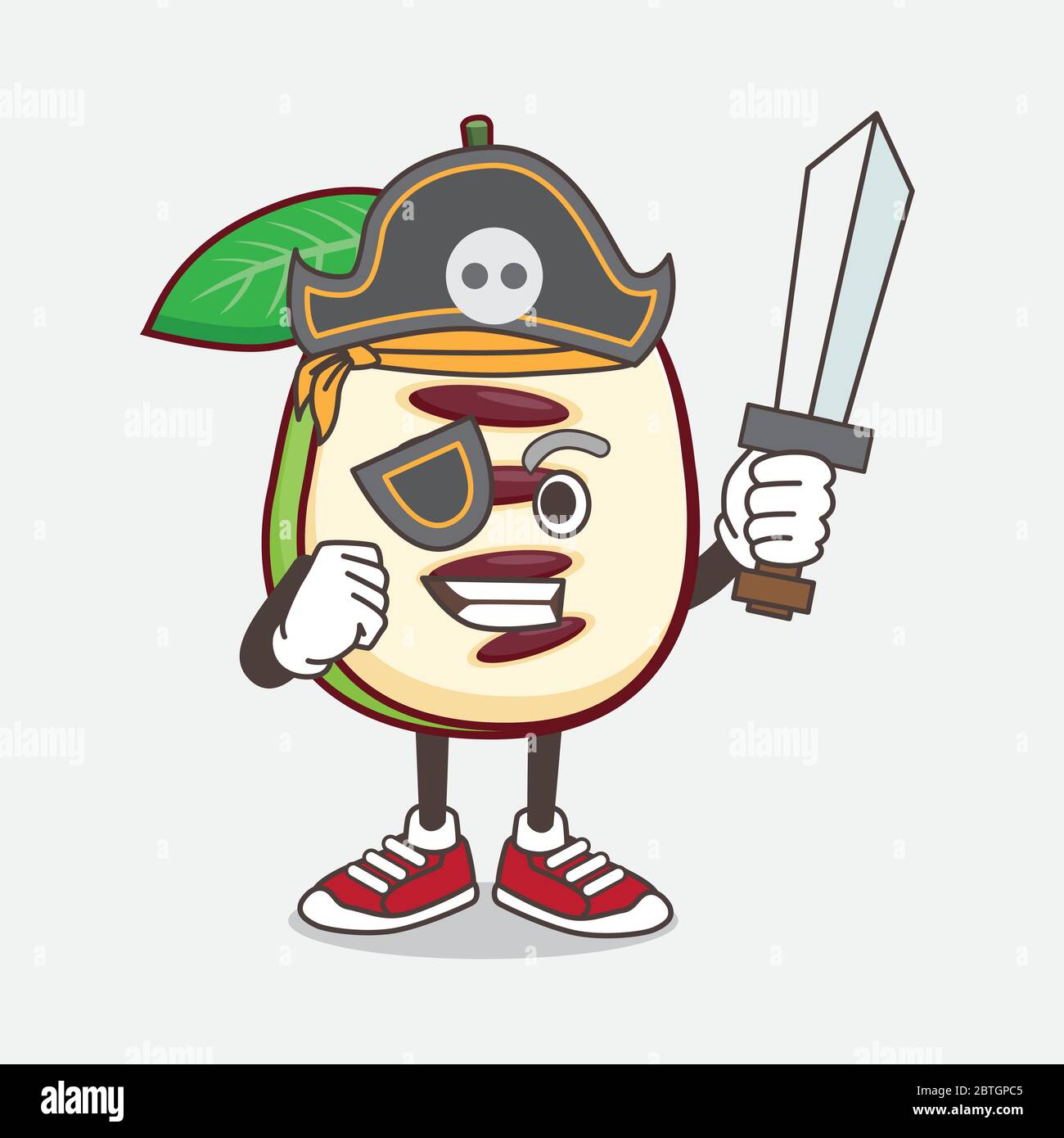 An illustration of Pawpaw Fruit cartoon mascot character in pirate ...