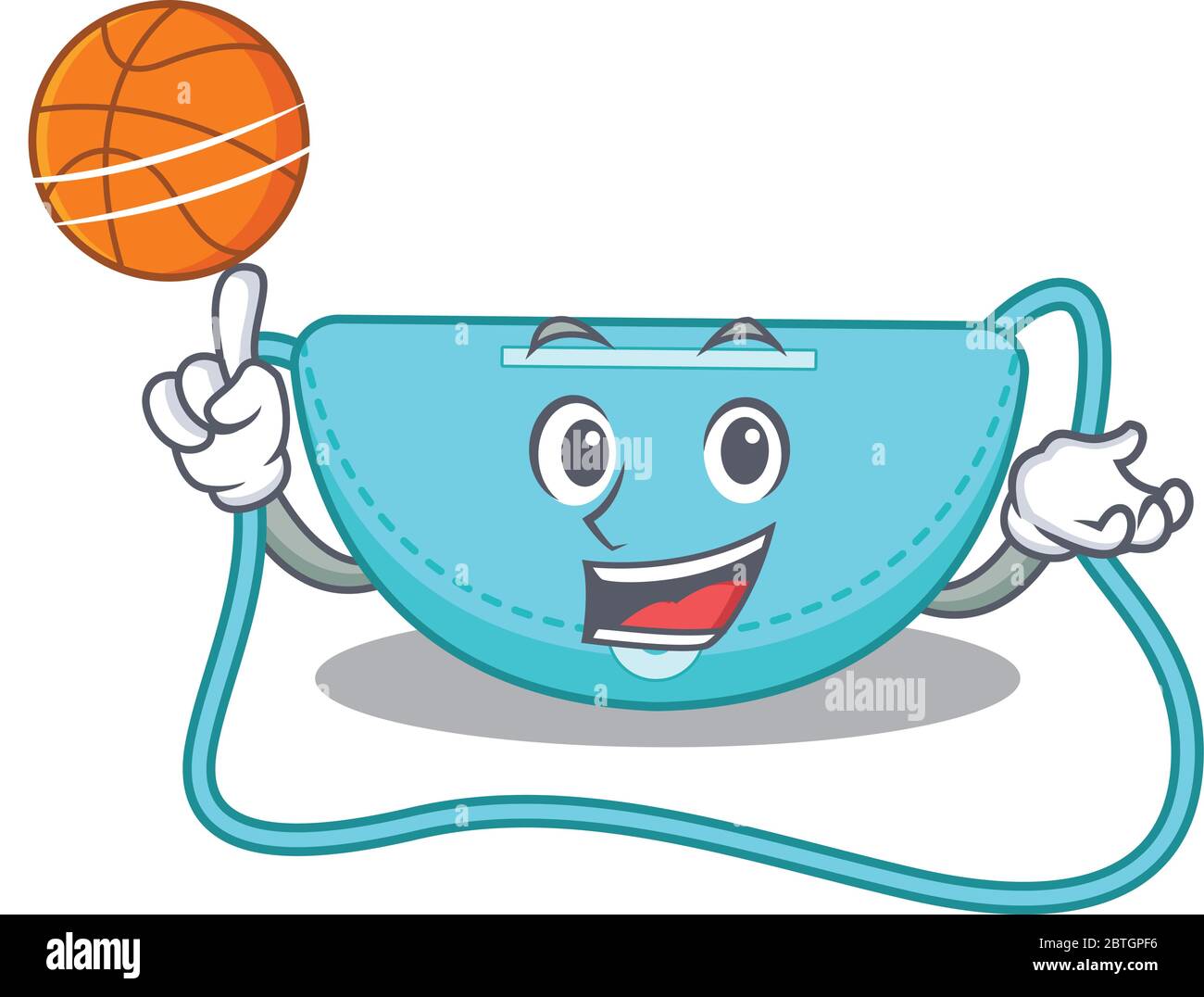 Sporty cartoon mascot design of sling bag with basketball Stock Vector ...