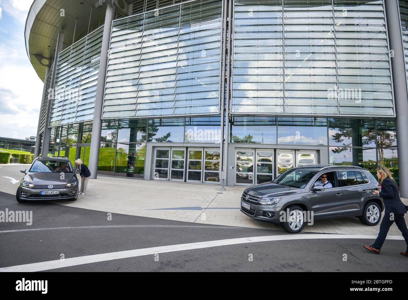 Wolfsburg with the Autostadt Museum. WOLFSBURG, GERMANY. May 19, 2016 ...