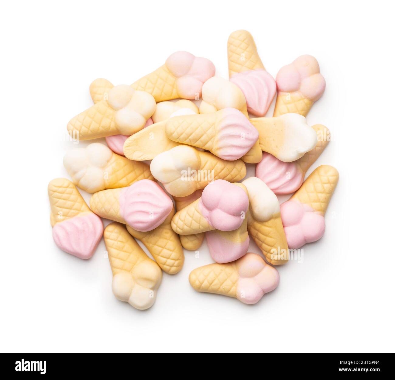Jelly candy shape ice cream. Gummy bonbons isolated on white background ...