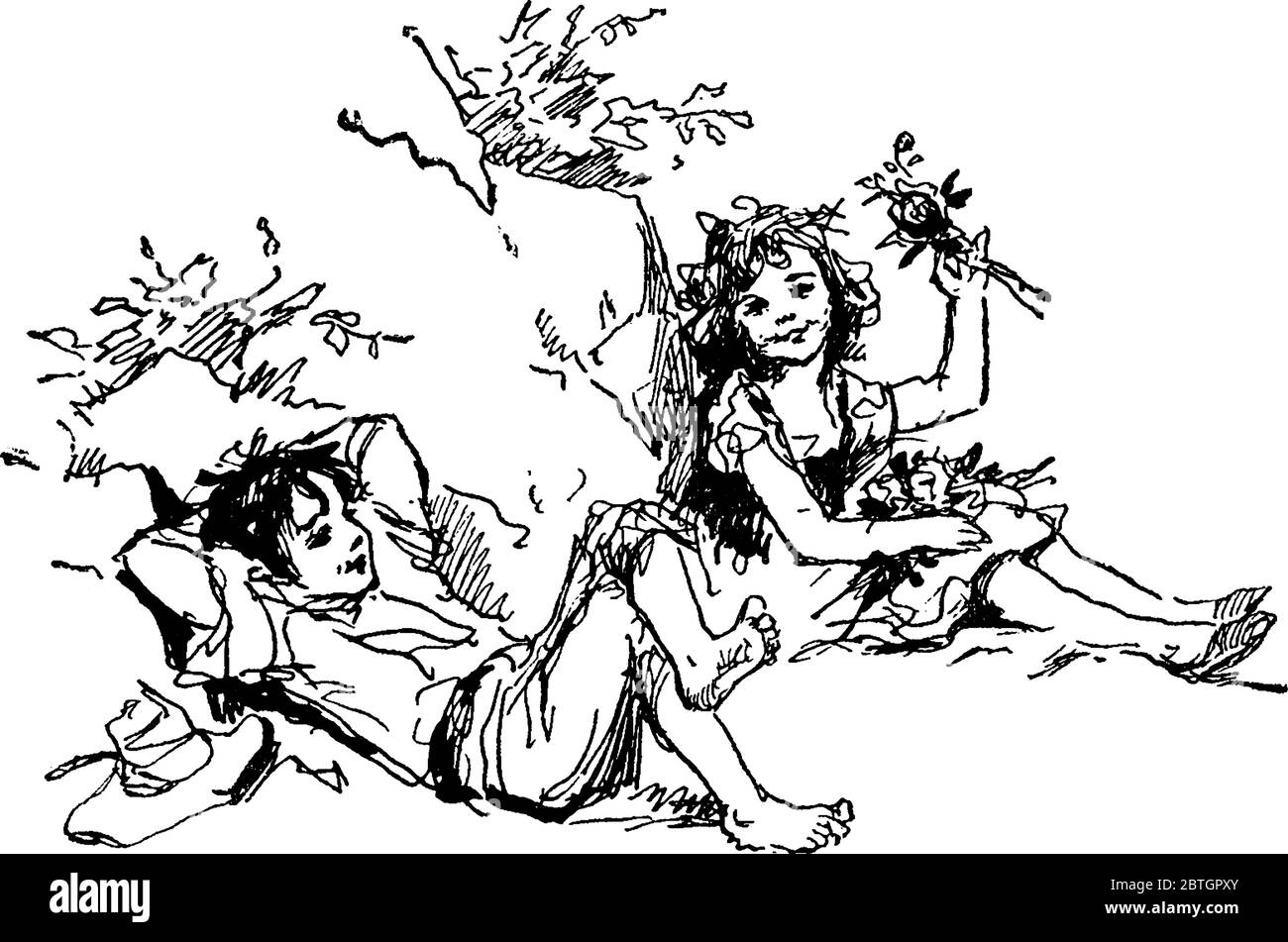 Girl flowers in head Black and White Stock Photos & Images - Alamy