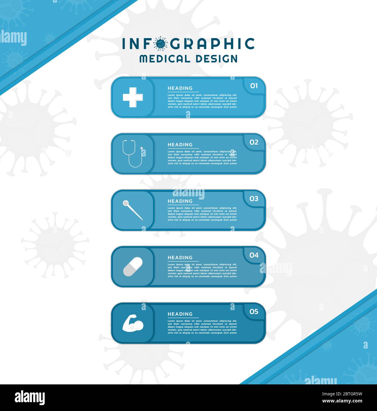 Infographic medical design square label with icon ingredient number ...