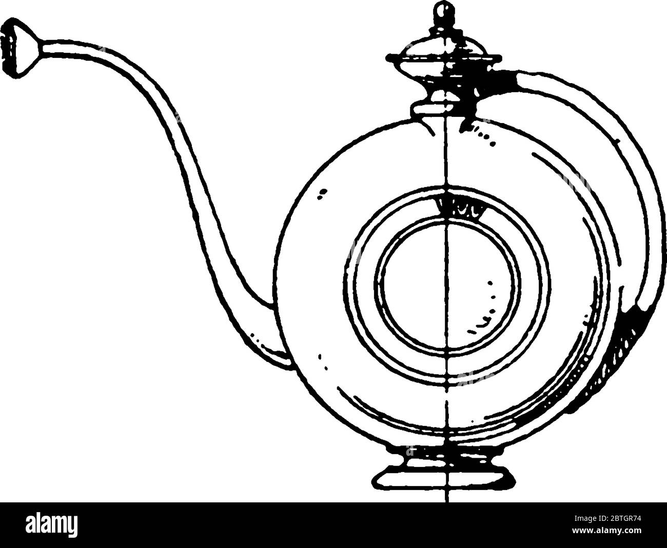 This antique watering Pipe-spout Pot is made out of galvanized sheet ...