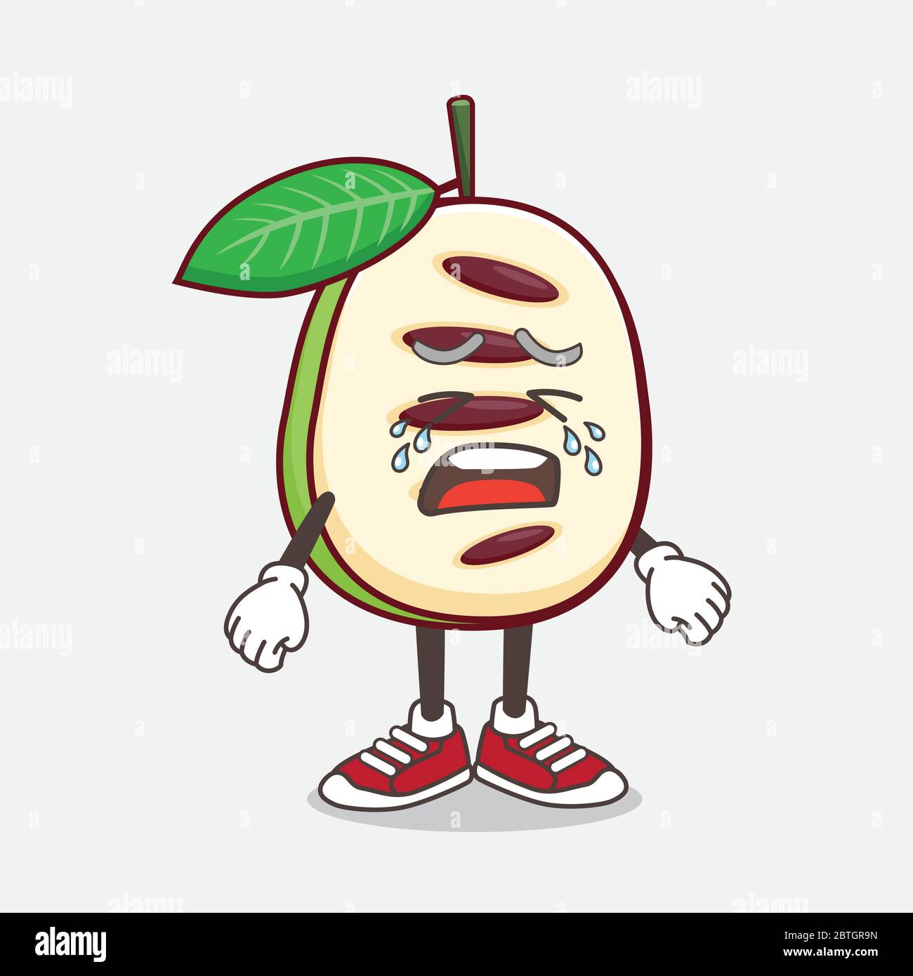 An illustration of Pawpaw Fruit cartoon mascot character with crying ...