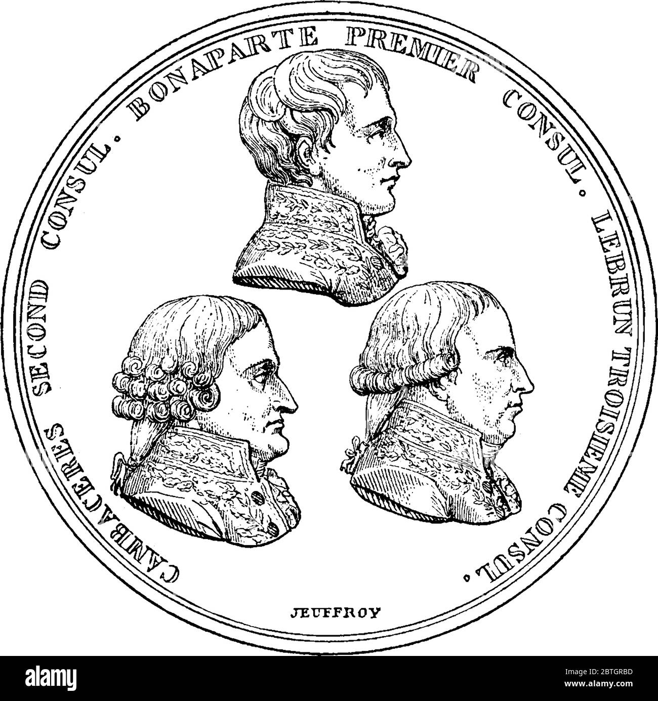 Picture of three consuls having power under French constitution 1799 ...