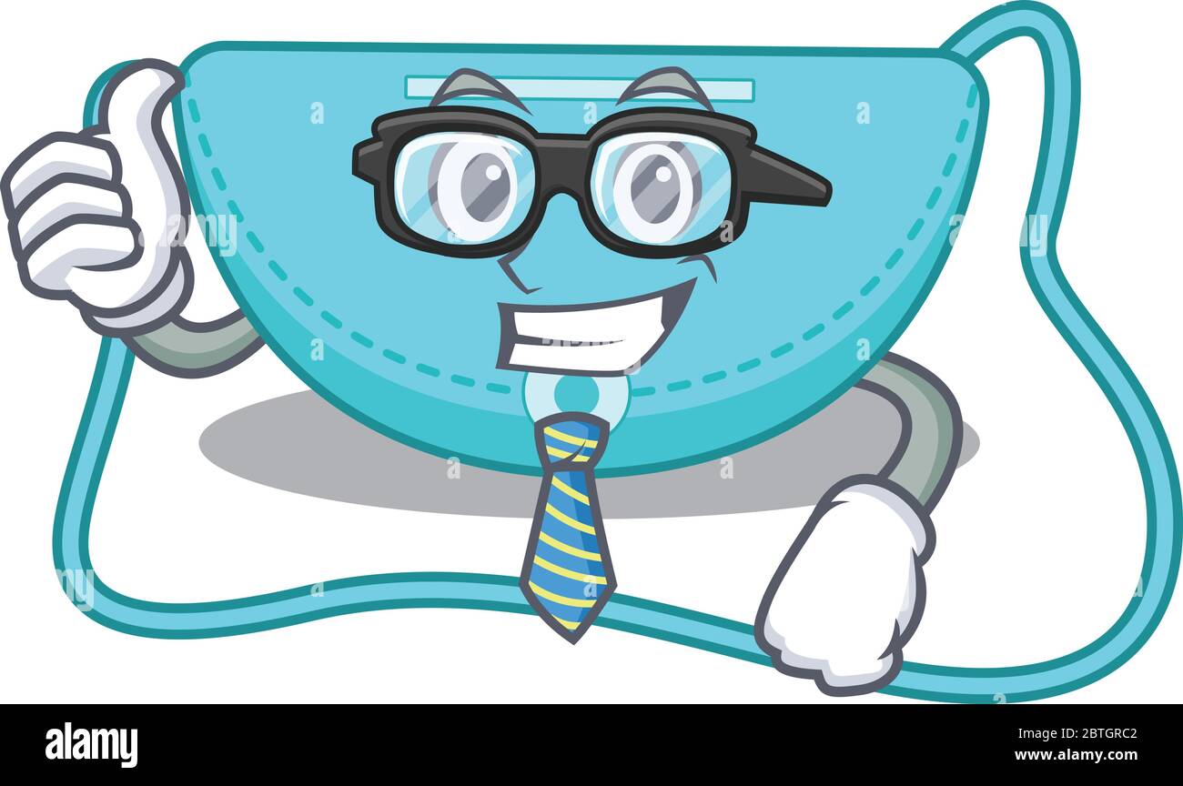 cartoon drawing of sling bag Businessman wearing glasses and tie Stock ...