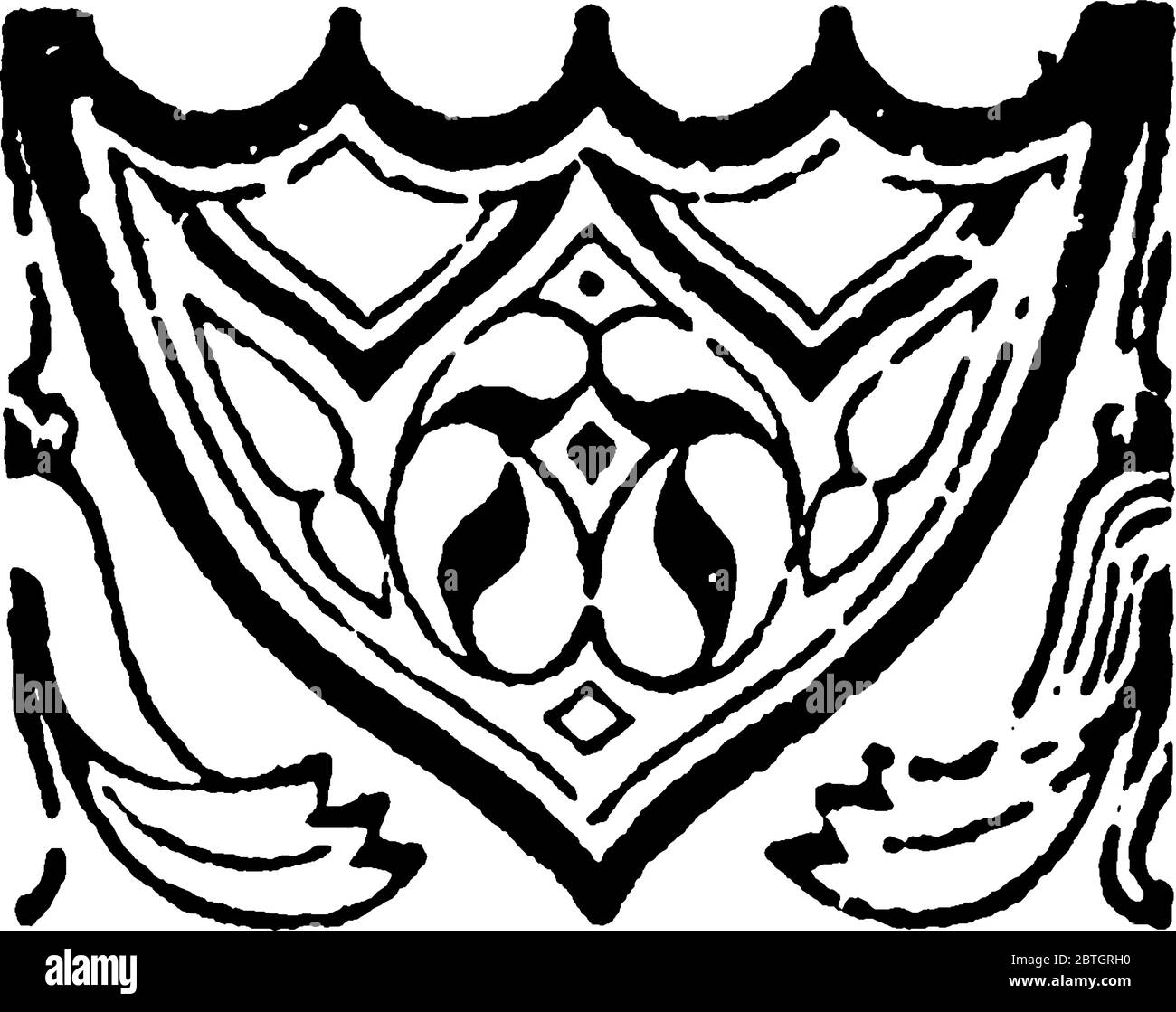 A Doodad in floral design, vintage line drawing or engraving ...