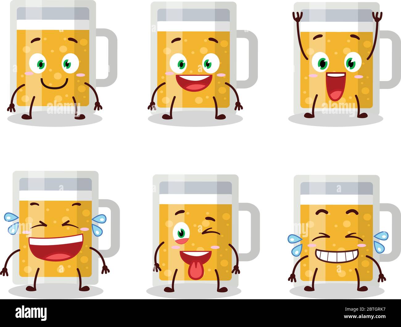 Cartoon character of mug of beer with smile expression Stock Vector ...