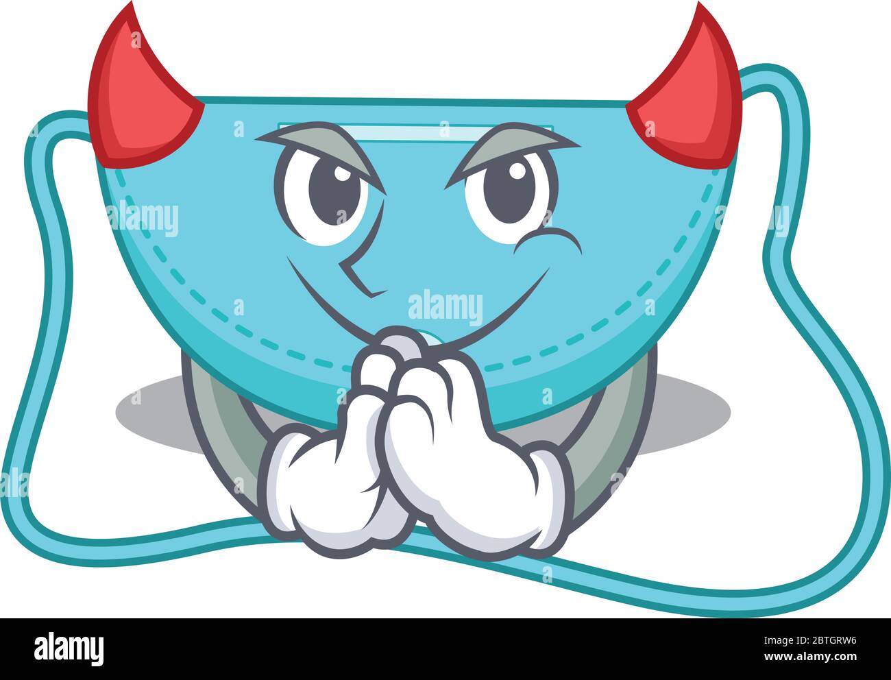 sling bag clothed as devil cartoon character design concept Stock ...