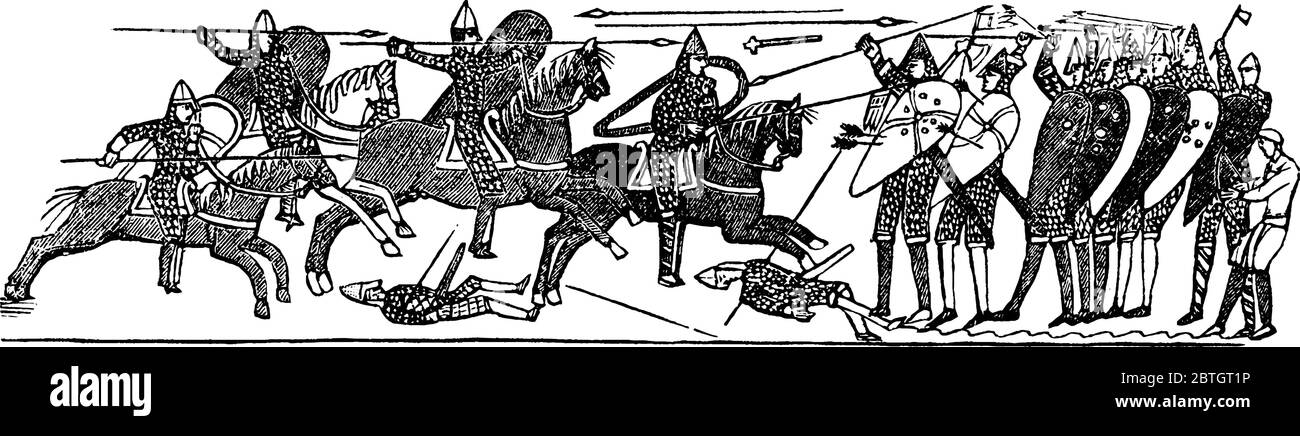 Bayeux Tapestry, an embroidered cloth with medium length and height ...