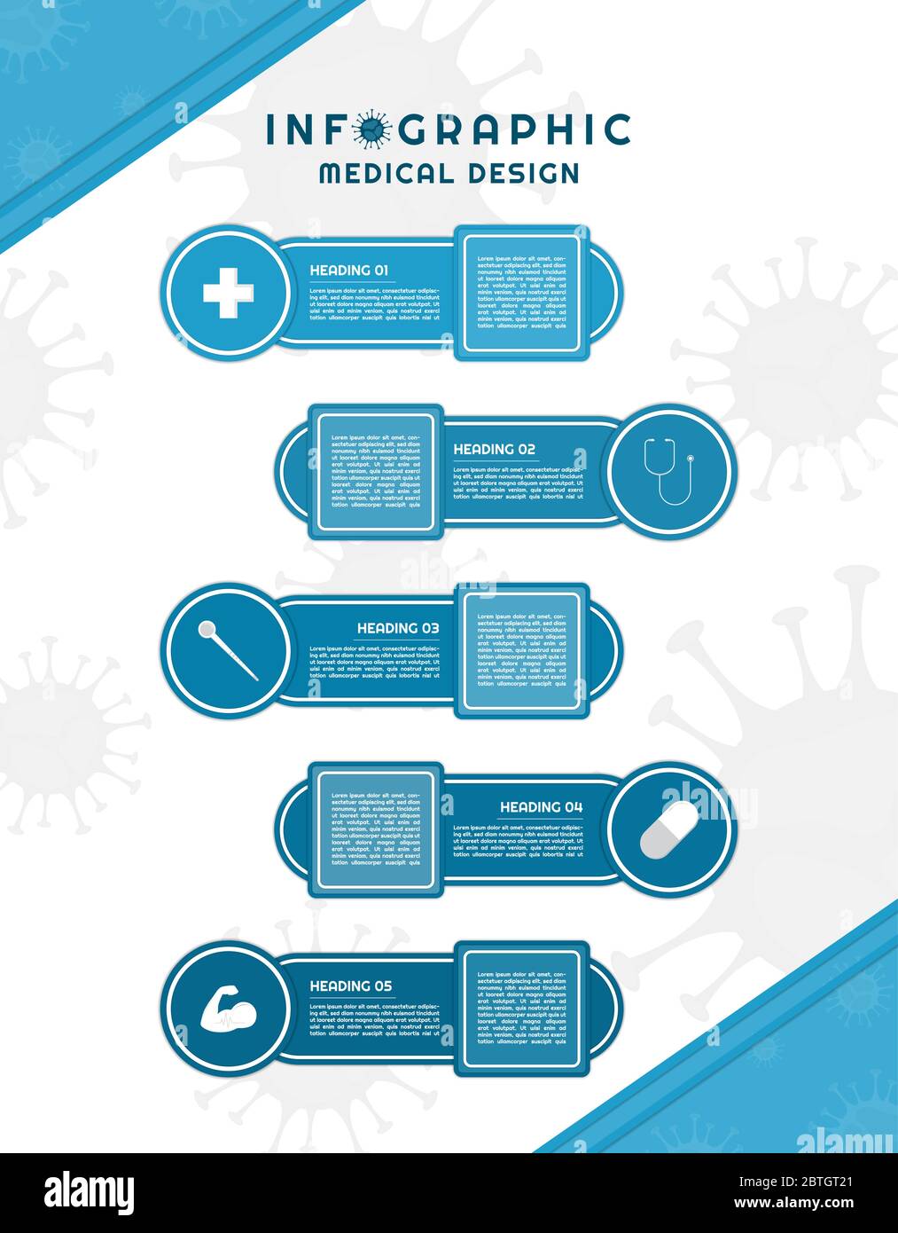 Infographic for medical coronavirus design geometric circle and square ...