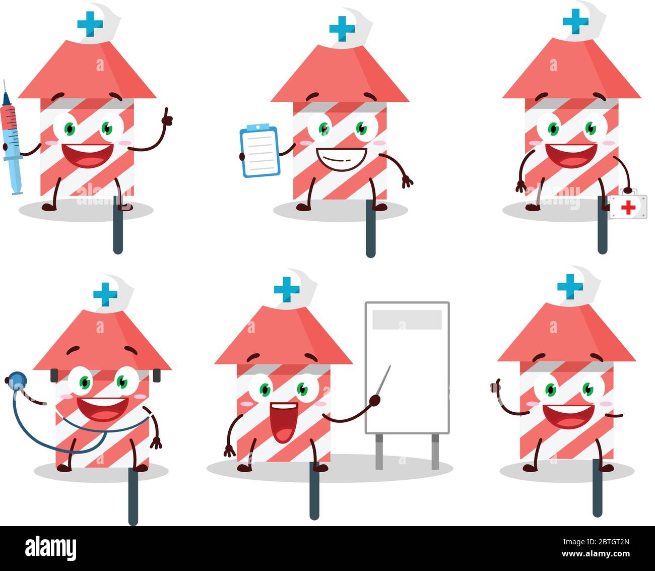 Doctor profession emoticon with fire cracker cartoon character Stock ...