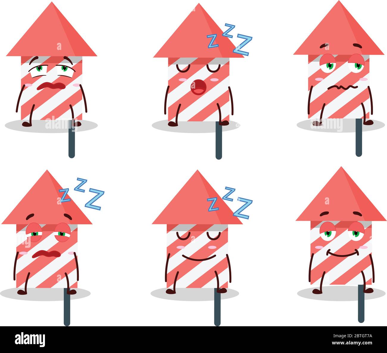 Cartoon character of fire cracker with sleepy expression Stock Vector ...
