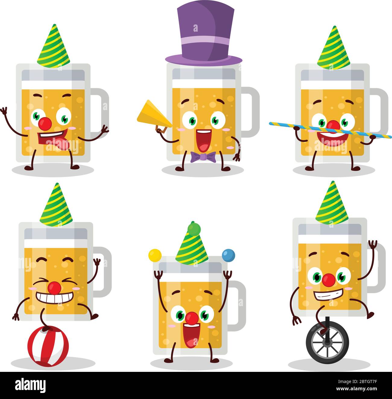 Cartoon character of mug of beer with various circus shows Stock Vector ...